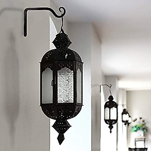 onepeng Plant Hanger Indoor/Outdoor 6 inch Metal Wall Plant Hook Decorative Plant Hanger for Bird Feeders, Planters, Lanterns, Wind Chimes, Home Decor(2Pack,Black)