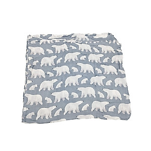 1 Pc Polar Bear Print Baby Swaddle Blanket Set, Boutique Muslin Cotton Blanket, Girls And Boys, Baby Swaddle, Ideal Newborn Baby Swaddle Suit Each Blanket Weighs 5 1/2 Ounces 15412-POLAR BEAR ONLY-NPF