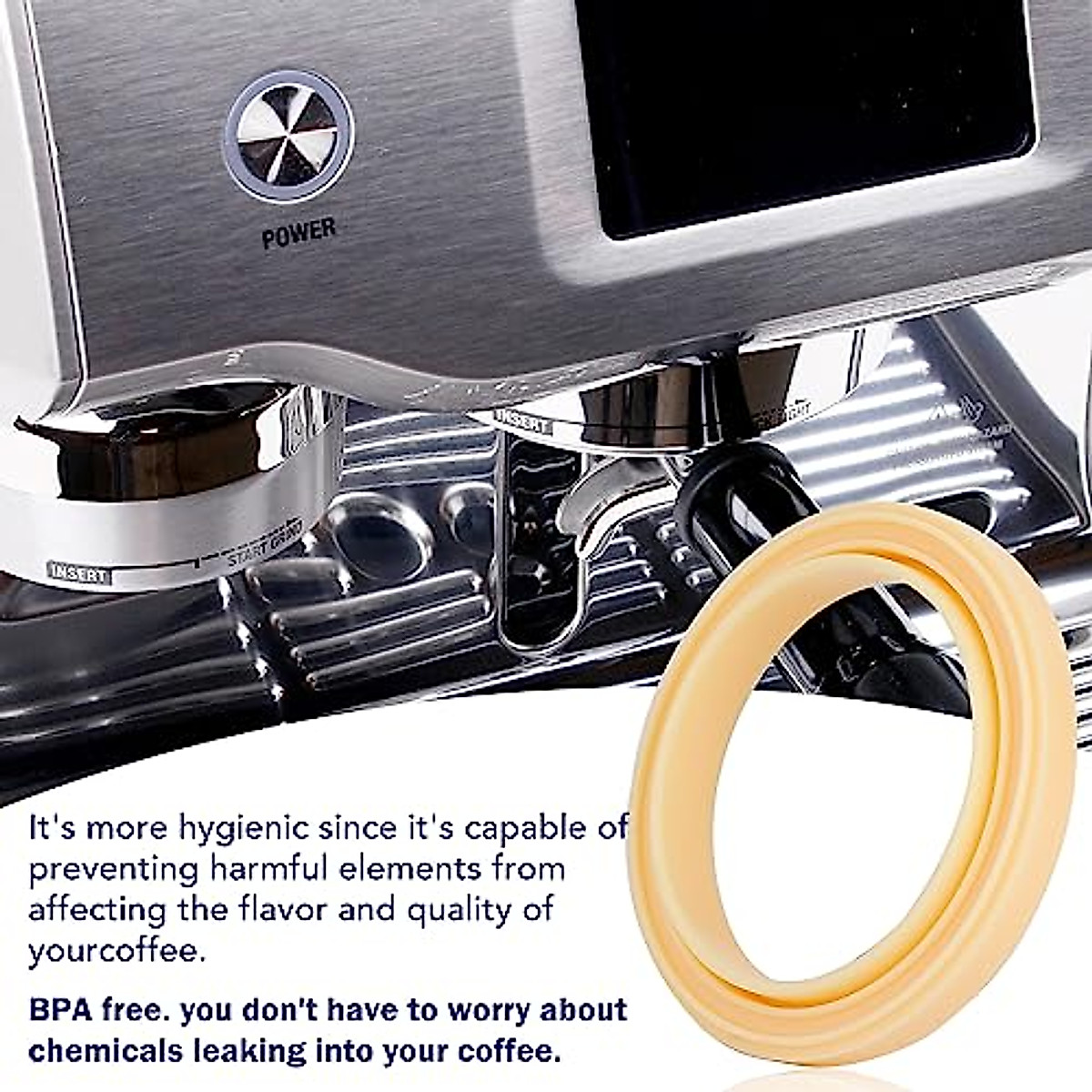 1Pcs 54mm Silicone Steam Ring, Grouphead Gasket Seal for Breville Espresso Machine, Coffee Machine Brew Group Head Seal Gasket for Breville/Sage, Replacement 878/870/860/840/810/500/450/875/880 Part