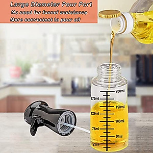Olive Oil Sprayer for Cooking, 200ml Glass Oil Sprayer Mister, Olive Oil Spray Bottle, Refillable Food Grade Oil Vinegar Spritzer Sprayer Bottles for Kitchen, Widely Used Air Fryer, Salad, Baking