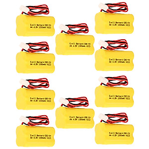 (10-Pack) 4.8V 1000mAh Exell Emergency Lighting Battery Fits & Replaces Day-Brite CXXL3GW ANIC0811 Lithonia A15032-1 Osi Batteries OSA004 A150321 Astralite 20-0001 Day-Brite A15032-1 CXL6VBXT