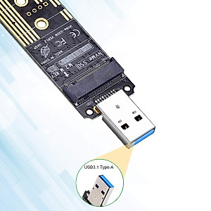 M.2 NVME USB 3.1 Adapter, M-Key M.2 NVME to USB Card Reader USB 3.1 Gen 2 Bridge Chip with 10 Gbps High Performance, Compatible with Samsung 950/960/970 Evo/Pro or Other M.2 SSDs with PCI-E Type