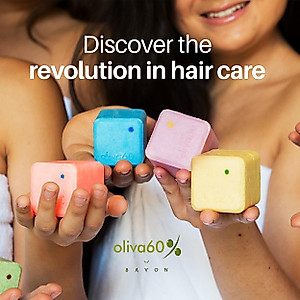 Shampoo Bar Chamomile Honey - Gentle & Non-Irritating | Hair Care- Moisturizes & Hydrates Dry Hair | Organic Shampoo wirh Olive, Argan, Macadamia Oil | Sulfate & Paraben Free | Oliva 60