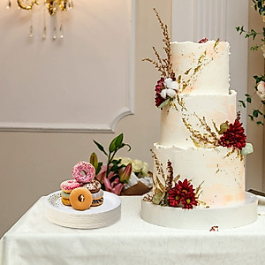 Simbago Gold Dots Party Paper Plates, 50 PCS Disposable Party Supplies Dessert Paper Plates for Birthday Party,Wedding Birdal Christmas Baby Shower (7 inches)