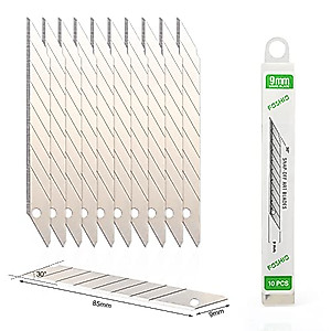 FOSHIO 50 Pack 30 Degree Snap Off Blades 9MM, Universal Utility Knives Hobby Knife Blades Vinyl Wraps Cutter Knife Replacement Blades