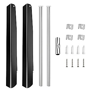 LIVEHITOP Wall Mounted Drying Rack, 2 Pcs Folding Clothes Hanger Retractable Clothes Rack with Rod for Balcony Living Laundry Room(Black)
