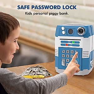 Wantfly Piggy Bank Girls, Toys Gifts for 6 7 8 9 10 Years Old Girls, Kids Money Safe Coin Bank, Christmas, Pink