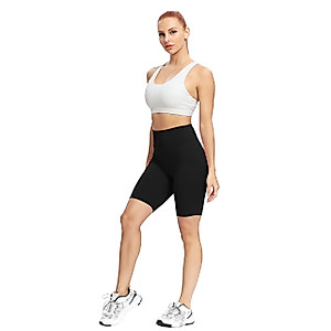 VALANDY Women's High Waist Yoga Shorts Tummy Control Non See -Through Workout Pants 3 Pack