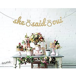 She Said Oui Bachelorette Custom Glitter Banner Party Wedding Decoration