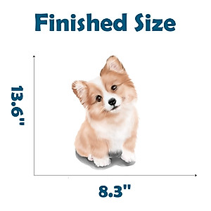 RoyoLam Cute Corgi Dog Wall Decal Nursery Animal Wall Sticker Removable Peel and Stick Waterproof Wall Art Decor Stickers for Kids Baby Classroom Preschool Living Room Playing Room Bedroom School