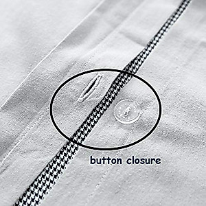 Simple&Opulence 100% Cotton Black and White Buffalo Check Plaid Duvet Cover Set, 3 Pieces Bedding Set Including1 Comforter Cover and 2 Pillow Shams (Queen, Black and White)