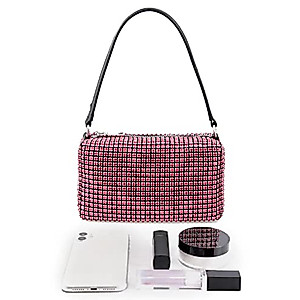 Chanrekenti Rhinestone Purse Evening Bag for Women Crystal Handbags for women Crossbody Purse with Chain for Party