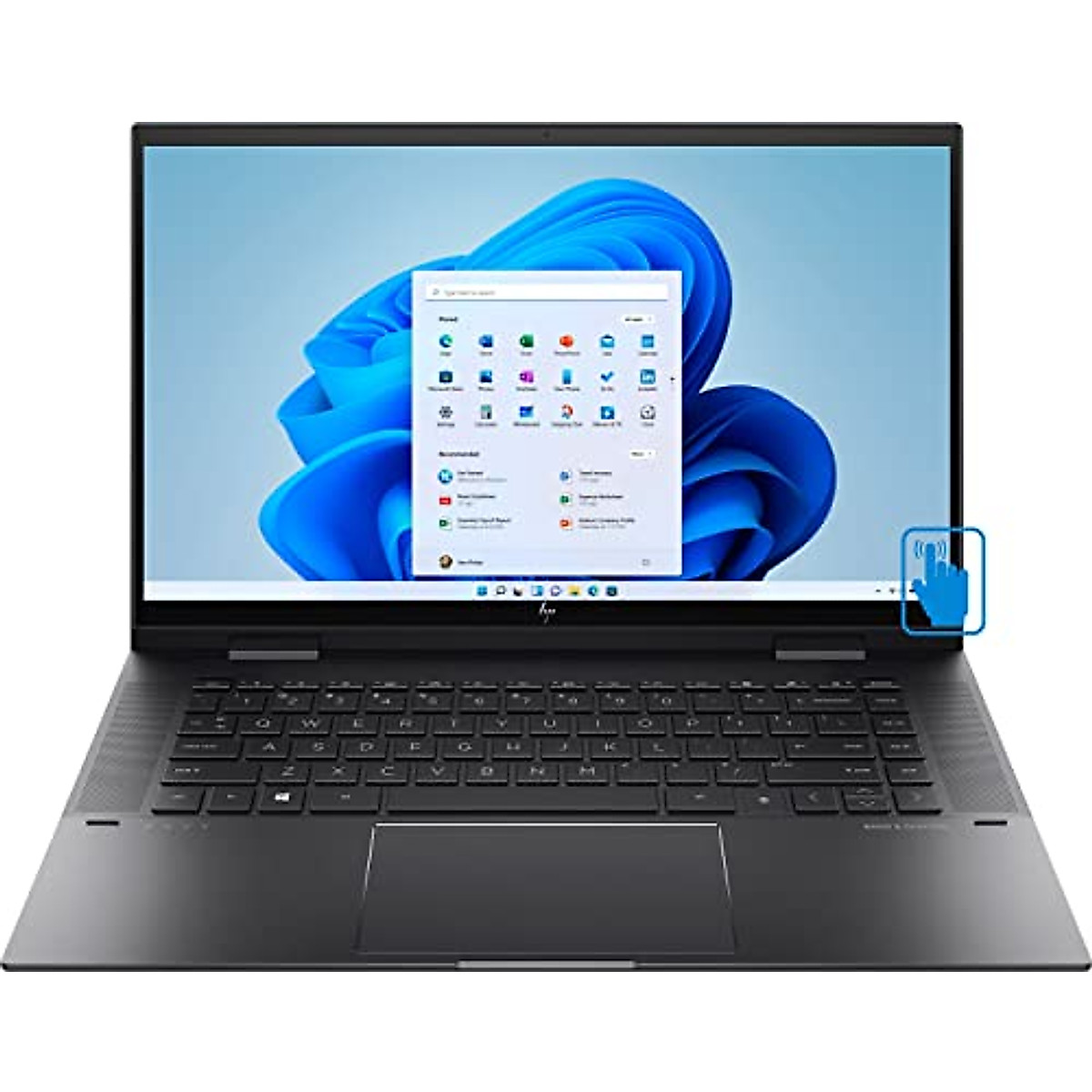 HP Envy x360 15.6" FHD IPS Touchscreen Laptop (AMD Ryzen 5 5500U 6-Core, 8GB RAM, 1TB PCIe SSD, AMD Radeon, Backlit KYB, Fingerprint, WiFi 6, Bluetooth 5.2, HD Webcam, Win 11 Home) with Hub