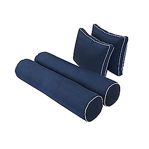 Prolinemax |Cover ONLY| Outdoor Style 1 Crib Contrast Trim Daybed Mattress Bolster Pillow Fitted Sheet AD101