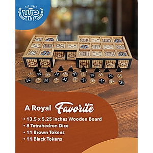 WE Games Royal Game of UR, Ancient Strategy Board Games for Adults, Solid Wood and Beautifully Designed Board with Storage Drawers, Travel Games for Adults, Table Games for 2