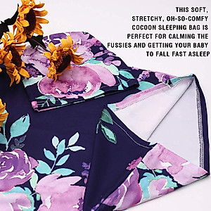 Violet Flower Baby Car Seat Cover and Swaddle Cocoon