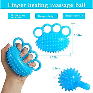 NC Hand Grip Exerciser Strengthener,Four Finger Exerciser Ball and Hand Exercisers for Strength,Squeeze Ball and Stress Balls for Adults,Therapy Ball for Hand Cramps and Recovery