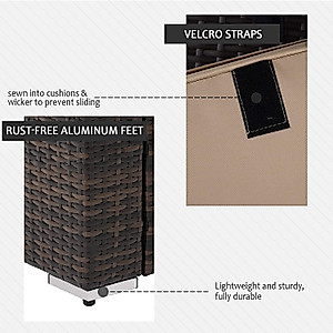 Incbruce 6 Piece Outdoor Patio Sofa Set, PE Rattan Wicker Patio Furniture Set All-Weather Patio Conversation Set with Glass Table and Removable Cushions (Brown)