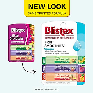 Blistex Fruit Smoothies Lip Protectant Assorted, 3 ct (Packaging May Vary)