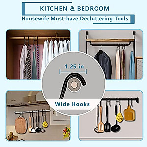 CYGGYUU 2 Pack,Stainless Steel Towel Hooks,Black Shower Hook,Bathroom Robe Hooks for Frameless Glass Door,Shower Squeegee Hooks,Loofah Hook,Wall Hook