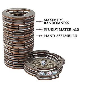SMONEX Dice Tower Compatible with Dungeons and Dragons Board Games - Dice Tower Wood with 3 Removable Inserts - Perfect as D&D Accessories and Ideal for Other Board Games, RPG and Tabletop Games