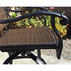 Patio Bar Stool Set of 4 Swivel Outdoor Santa Clara Cast Aluminum Furniture Dark Bronze