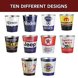 American Art Decor Metal Trash Bin - Licensed Chevrolet Waste Basket - Small Decorative Garbage Can for Man Cave, Kitchen, Garage, Home Office, Bar & More (11.25" x 10.5" x 10.5"