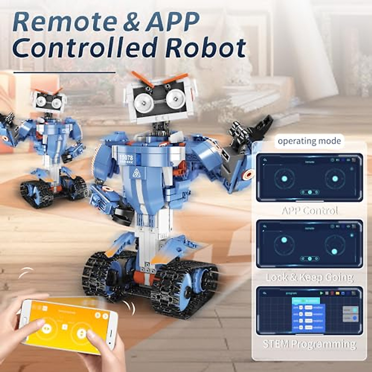 YESHIN Robot Building STEM Toys: 5 in 1 STEM Projects for Kids Ages 8-12, Remote & APP Control Educational Coding Kit, DIY Rechargeable Robot Gifts for Boys Girls (903 Pcs)