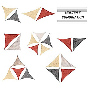 EAGLE PEAK Sun Shade Sail Triangle Canopy 16' x 16' x 16' UV Block Awning for Outdoor Patio Lawn Garden Backyard Deck (Terra)