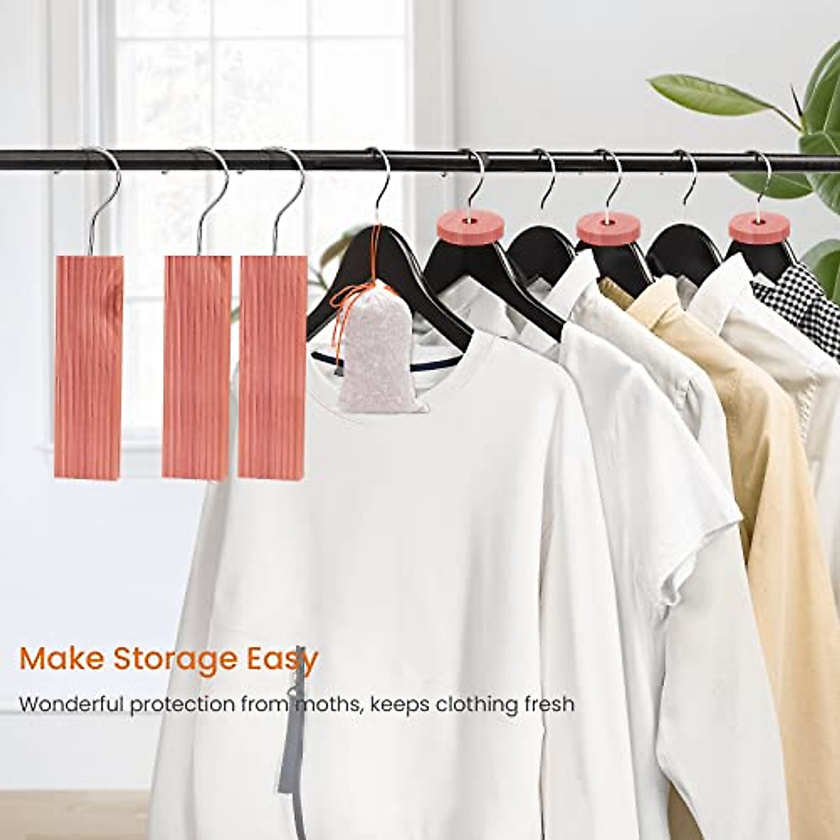 Homode Cedar Blocks for Clothes Storage, 100% Aromatic Red Ceder Wood, Cedar Balls and Cedar Rings for Closets and Drawers