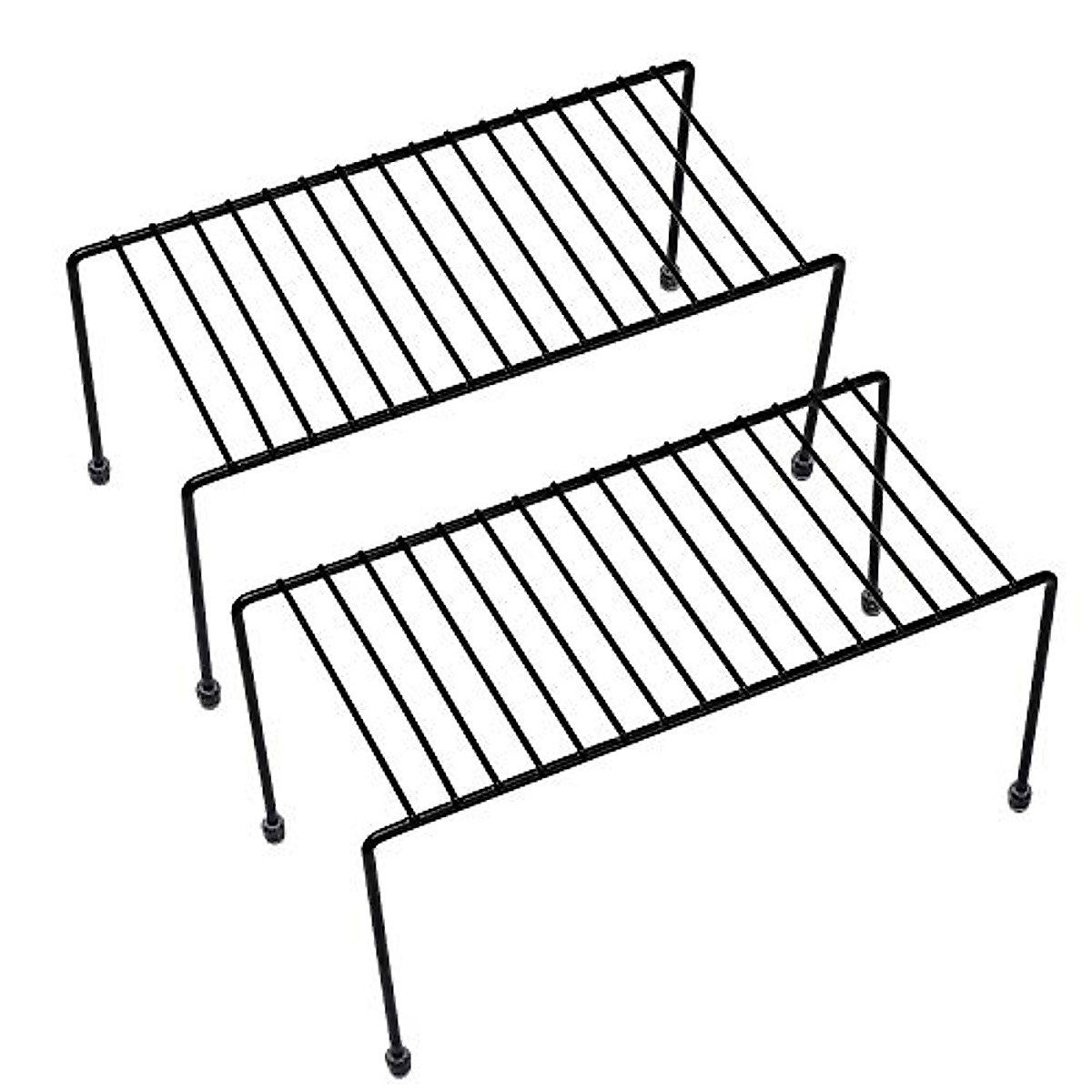 yaenoei Kitchen Shelves, Cabinet Organization Mini Storage Shelf, Black ,Set of 2