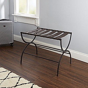 Silverwood Julian Metal Folding Luggage Rack with Contour Legs, Dark Brown