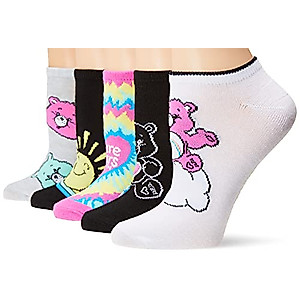 Care Bears Womens 5 Pack No Show Casual Sock, Pink, 9-11 US