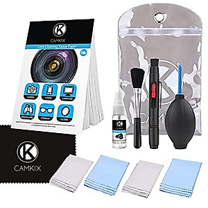 Professional Camera Cleaning Kit for DSLR Cameras (Canon, Nikon, Pentax, Sony) including 1 Double Sided Lens Cleaning Pen / 1 Bottle of Alcohol Free Optical Lens Cleaning Fluid / 1 Booklet of 50 Sheet