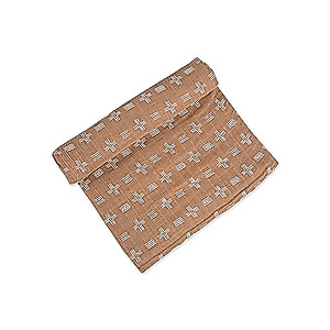 Crane Baby Soft Muslin Swaddle Blanket, Soft Swaddle Wrap for Boys and Girls, Copper Dash, 47" x 47"