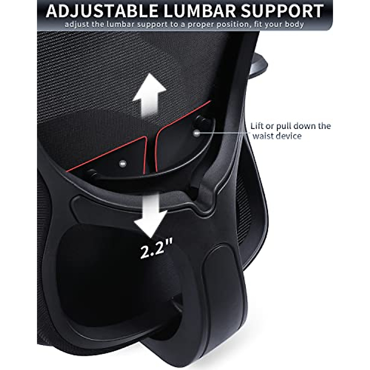 KARXAS Ergonomic Office Chair High Back Desk Chair with Adjustable Lumbar Support, Headrest & Armrest, Swivel Computer Task Chair (Black)