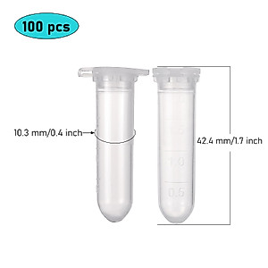 2ml Plastic Vial Tube Sample Storage Container Fragrance Beads Liquid Pack of 100