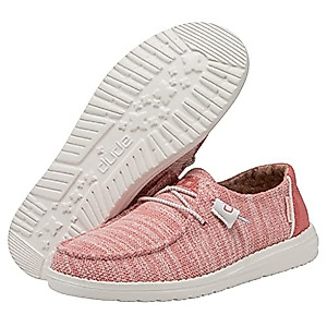 Hey Dude Women's Wendy Stretch Coral Pearl Size 6 | Women’s Shoes | Women’s Lace Up Loafers | Comfortable & Light-Weight