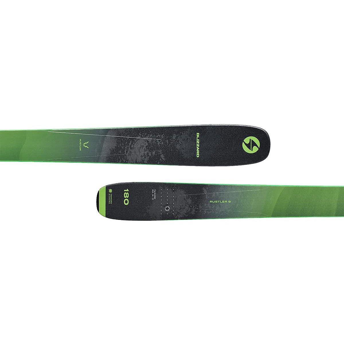 Blizzard Men's 8A226300001 Rustler 9 Freeride Lightweight Green/Anthracite Skis (Bindings Not Included), Size 188