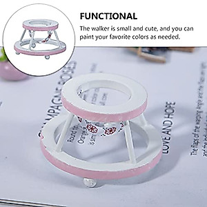 Amosfun Stand Learning Walker Toy Doll House Foldable Activity Baby Walker Activity Walker and Rocker Miniature
