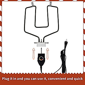 Grill Heating Element and Electric Smoker Replacement with Adjustable Thermostat Cord Controller,1500 Watt Heating Element Compatible with Masterbuilt Smoker & Turkey Fryers and Most Electric Smokers