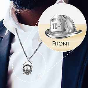 PicturesOnGold.com Stainless Steel 3D Firefighter Helmet with Badge Number & Department