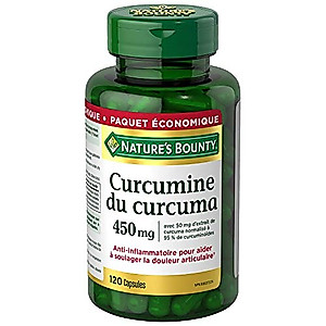 Nature's Bounty Turmeric Curcumin Pills and Herbal Health Supplement, Helps Relieve Joint Pain, Source of Antioxidants, 450mg, 120 Capsules