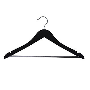 NAHANCO 20417WBHU Wooden Suit Hangers - Line - 17" High Gloss Black - Home Use (Pack of 25)