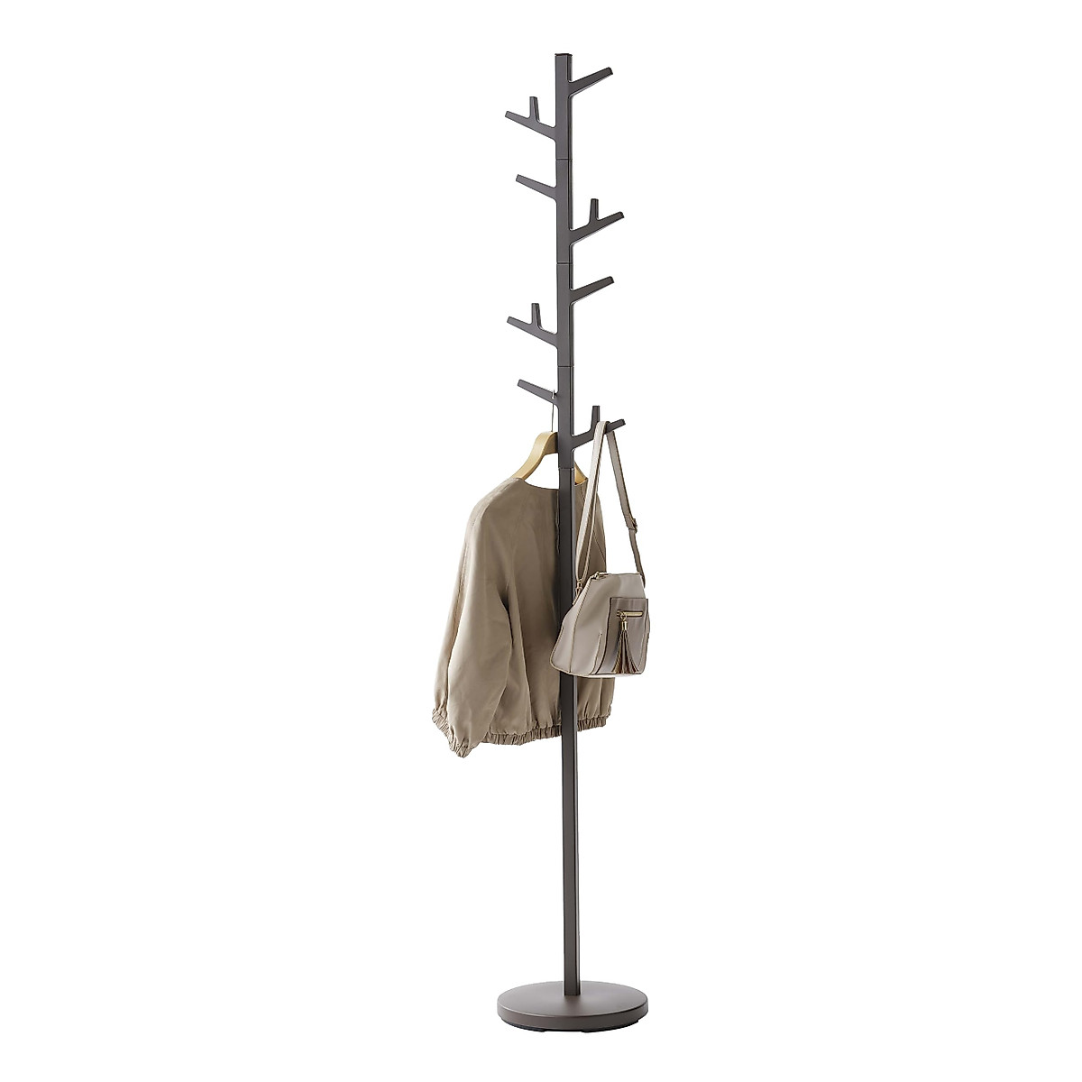 Yamazaki Home Coat Rack Tree/Standing Coat and Hat Hanger Steel One Size Brown