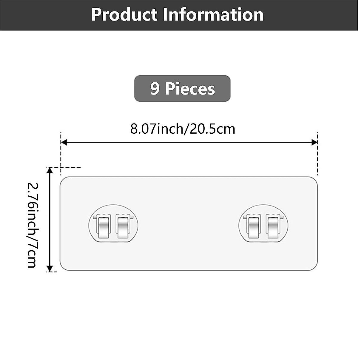 Spiglamm 9 Pack Shower Caddy Adhesive Hooks Replacement, Shower Shelf Adhesive Replacement, Strong Adhesive Shower Hooks for Shower Caddy Shelves Rack Basket Holder