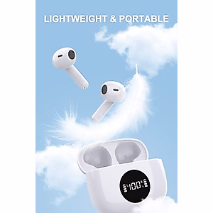 ZONWOO Wireless Earbuds, Bluetooth 5.3 Headphones with Charging Case, Touch Control in-Ear Stereo Earphones with Mic for Cellphone, IPX5 Waterproof Wireless Ear Buds for Running Workout