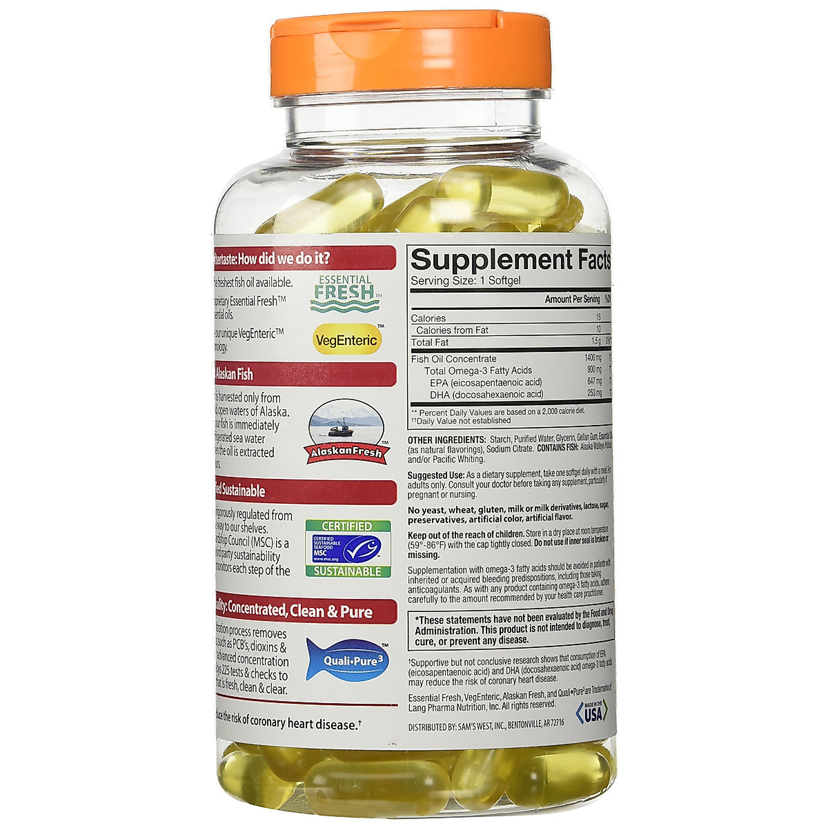 Members Mark Triple Strength Fish Oil 1400mg - 150 Ct