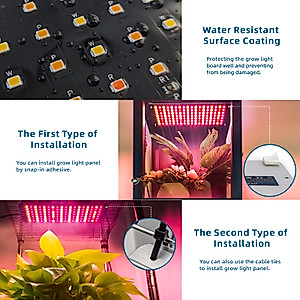 Barrina Ultra-Thin Grow Lights for Indoor Plants, 40W (4 x 10W) Full Spectrum LED Grow Light Panel with 3/6/12H Auto On/Off Timer, 3 Spectrum Modes, 7 Dimmable Levels for Seedlings, Greenhouse, 4-Pack