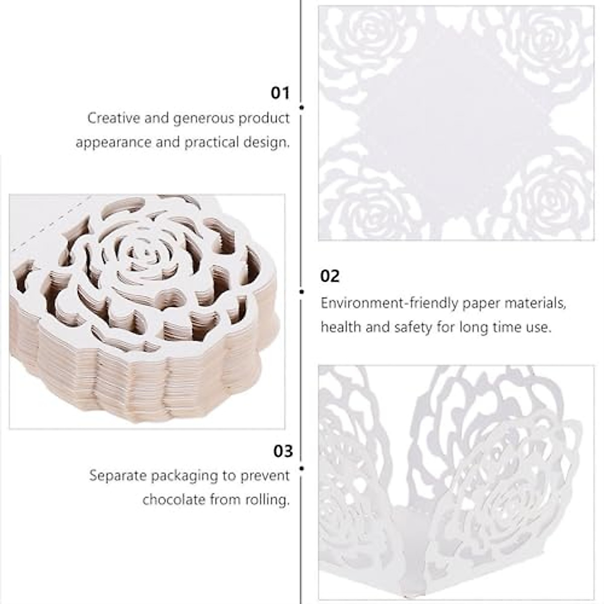 Kichvoe Gift Wrapping Paper Chocolate Packing Paper 100pcs Candy Cups Truffle Wrapper Muffin Liner Flared Paper Baking Cup Cupcake Case Tray for Bridal Shower Birthday Wedding Wedding Decor